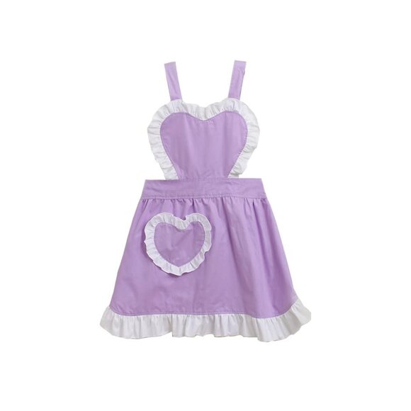 Other | Cute Womens Apron Heart Pocket Lace Edge Cosplay Maid Dressing ...